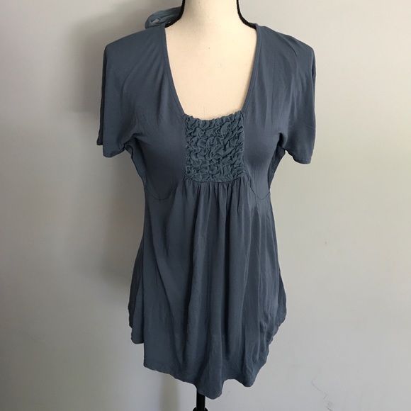 Kische | Tops | Kische Blue Textured Front Knit Top Tie Back S | Poshmark
